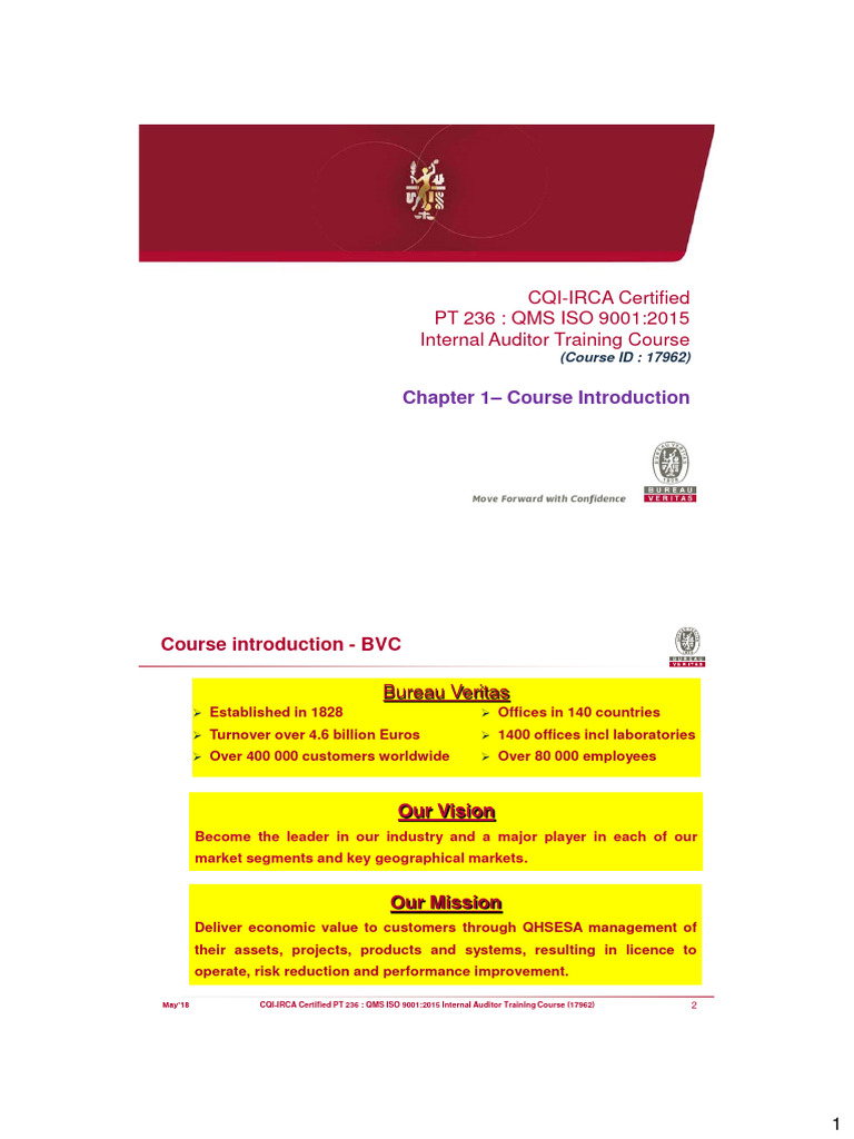 1 Course Overview | PDF | Iso 9000 | Quality Management System