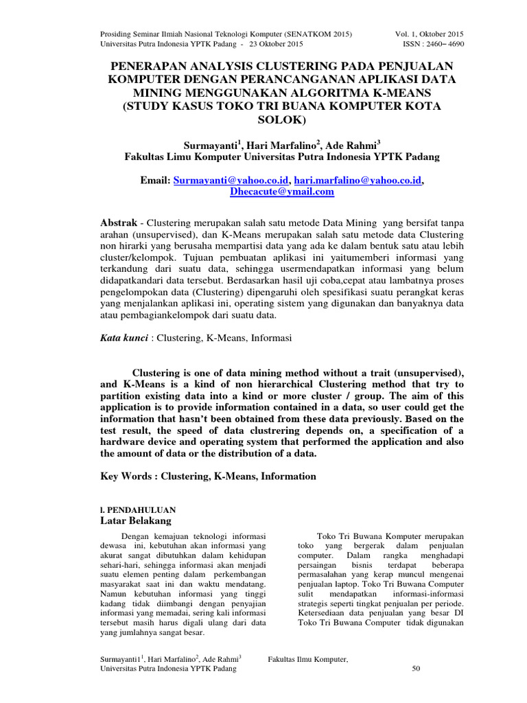 Penerapan Analysis Clustering Pada Penjualan | PDF