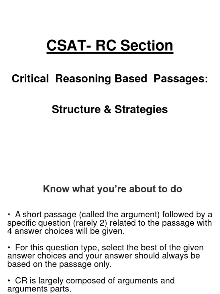 CR PPTs Class Material Complete | PDF | Argument | Inference CR PPTs Class Material Complete | PDF | Argument | Inference