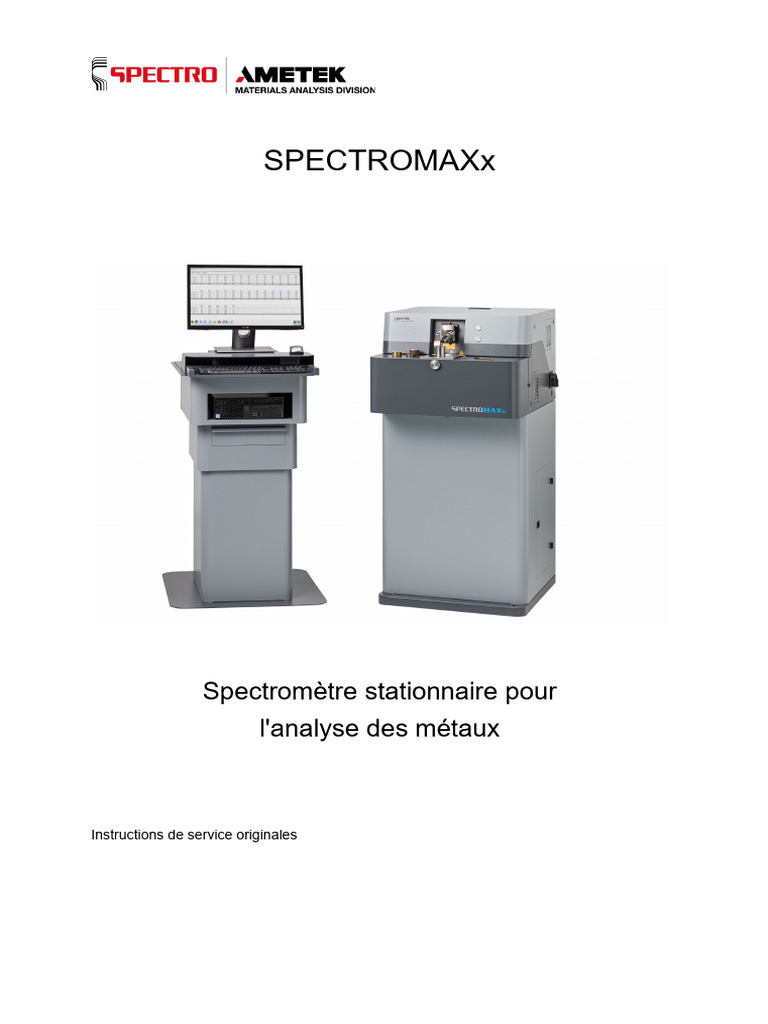 Manuel d'utilisation SPECTROMAXx | PDF | Toxicologie | Métaux
