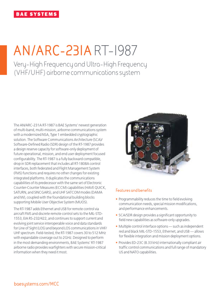 ANARC-231A Datasheet Web | PDF | Software Defined Radio | Electrical Engineering