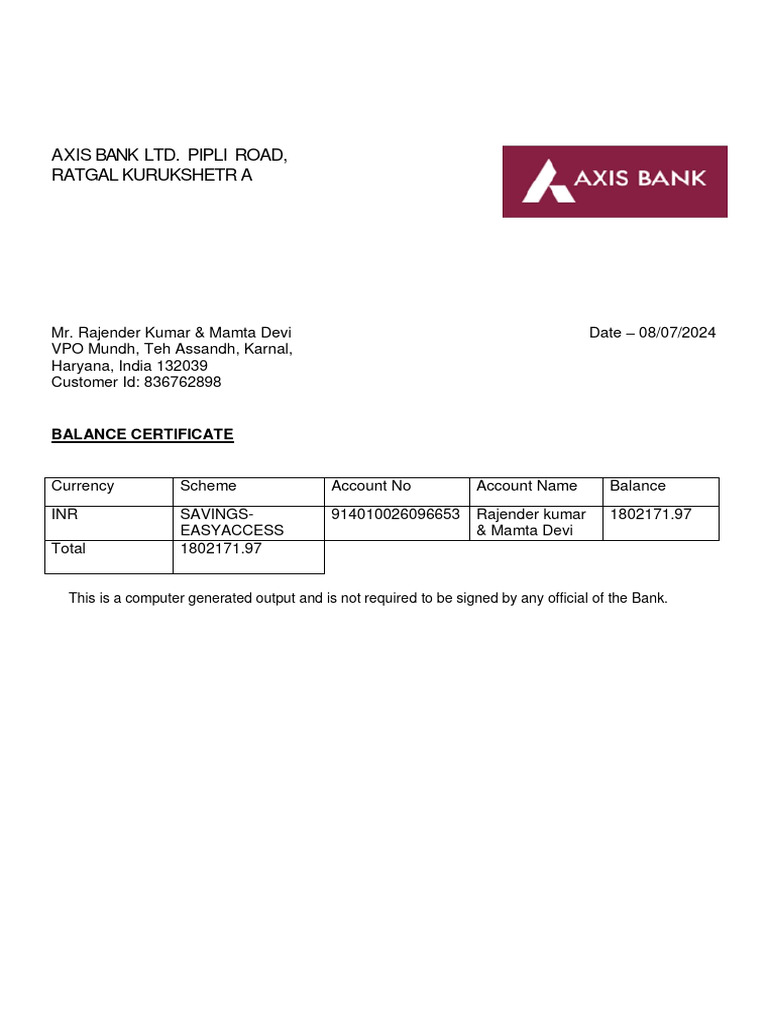 Axis Bank (1) - Merged | PDF | Cheque | Banks