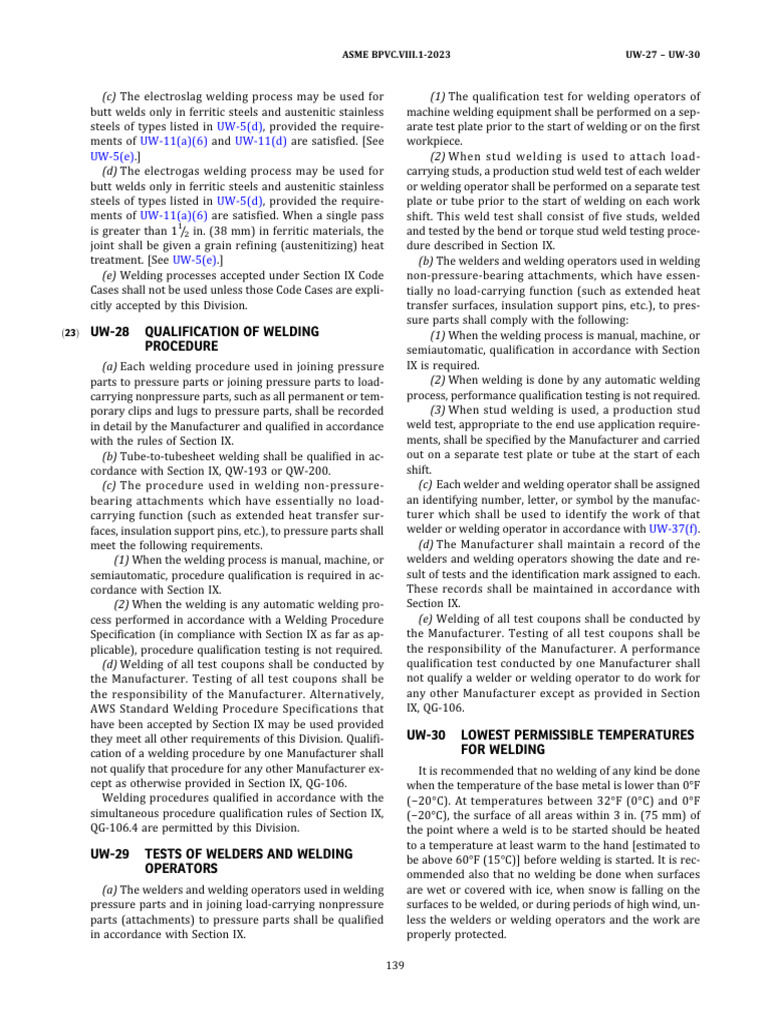 Extracted Pages From ASME BPVC 2023 Section VIII-Div. 1 | PDF | Welding ...