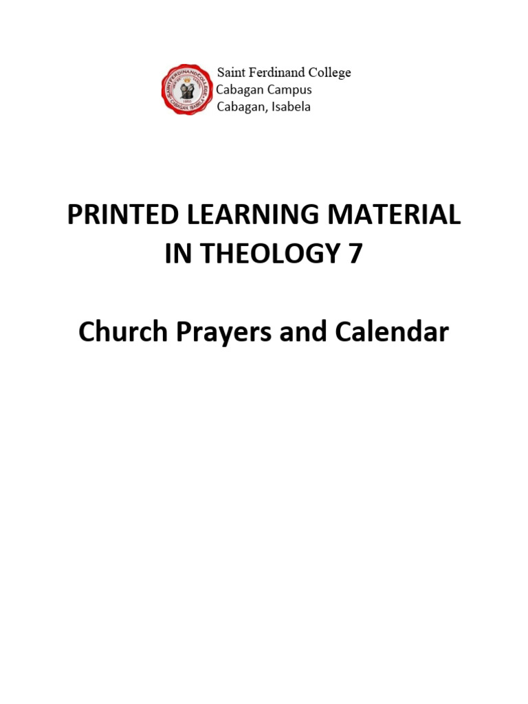Lecture in Theology7.churchprayersandcalendar | PDF | Christian Prayer ...