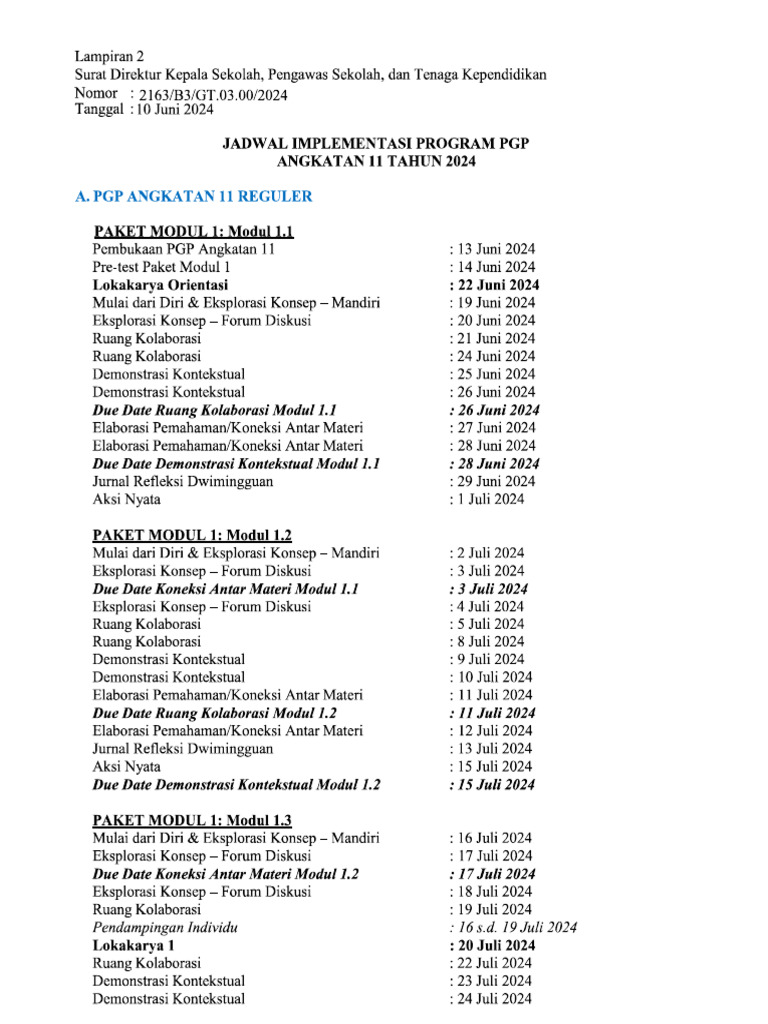 Jadwal PGP A11 | PDF