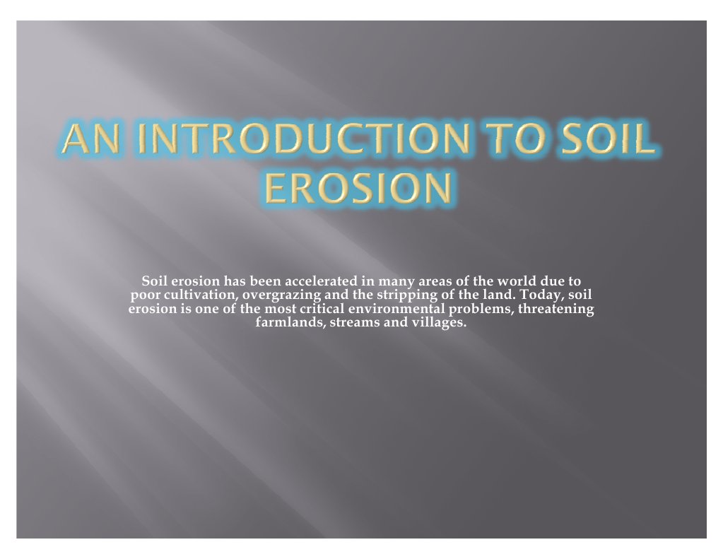 An Introduction To Soil Erosion Pdf Erosion Surface Runoff
