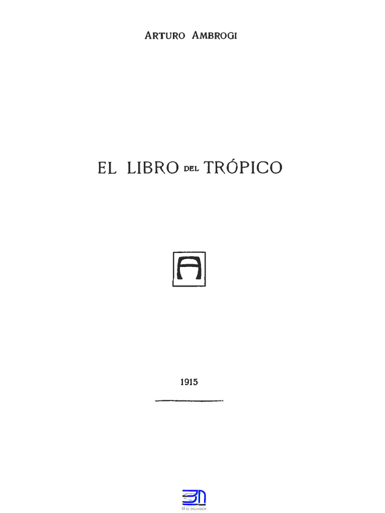 El Libro Del Trópico - Arturo Ambrogi | PDF