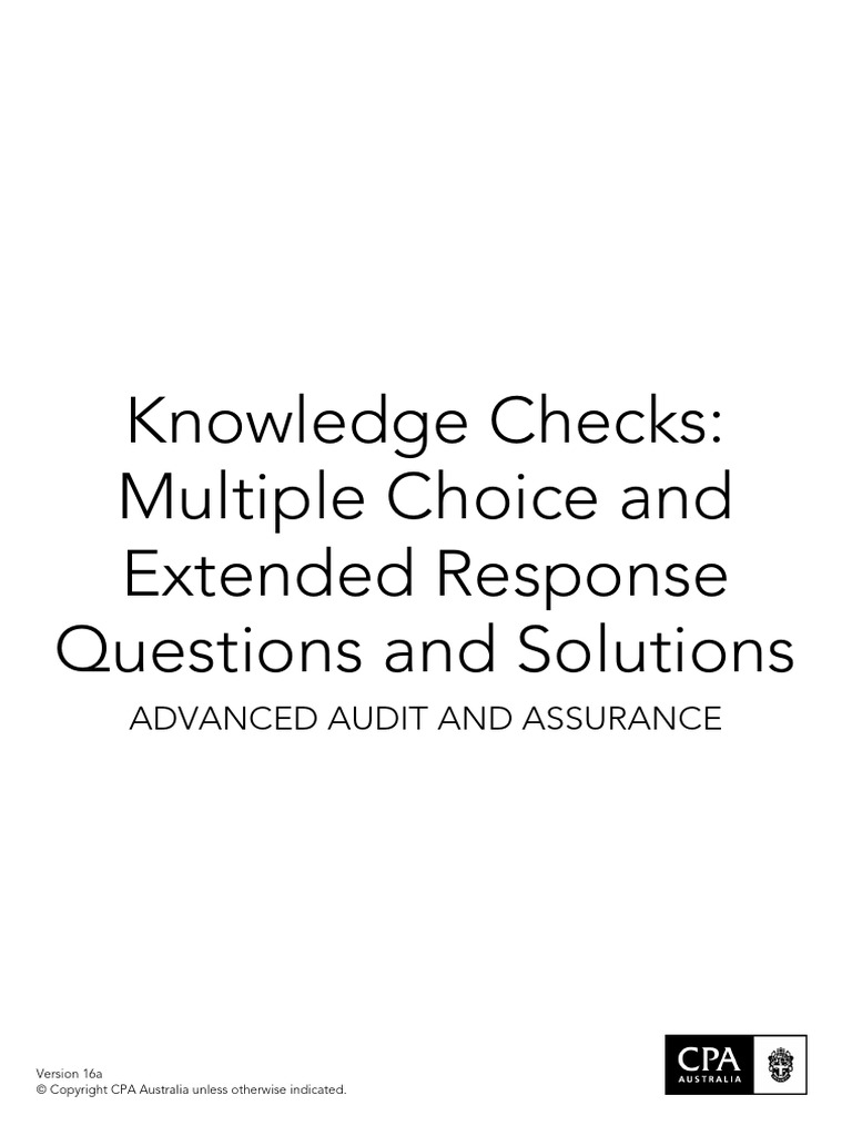2016 AAA Knowledge Check MCQ and ER | PDF | Audit | Financial Audit