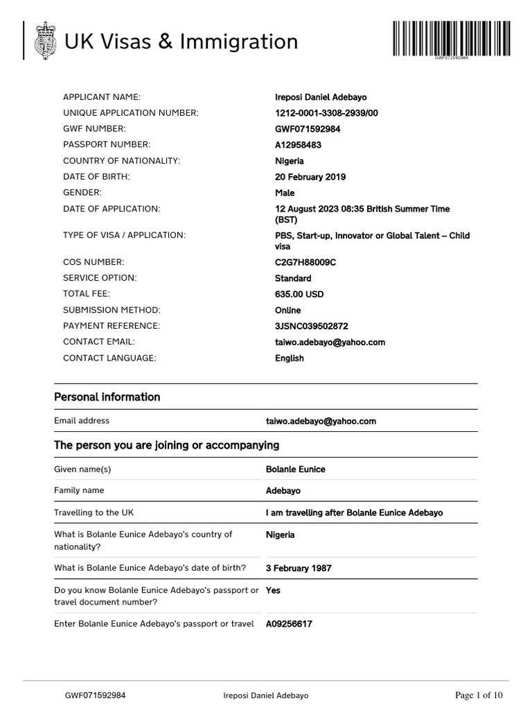 UK Visas & Immigration: Personal Information | PDF | Travel Visa | Passport