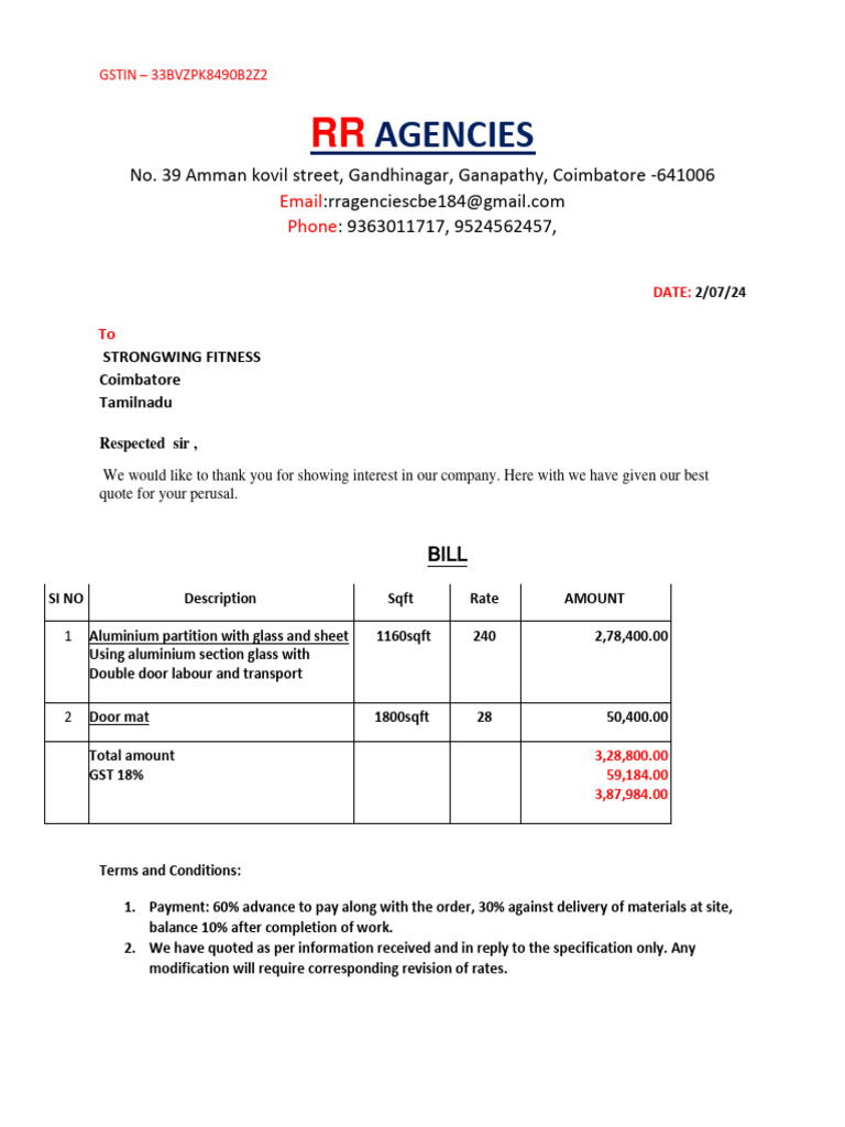 Quotation for Gym-2 | PDF