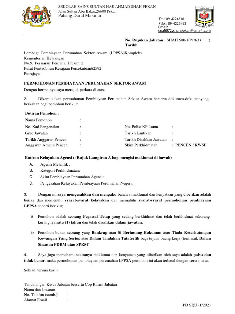 Surat Iringan LPPSA | PDF