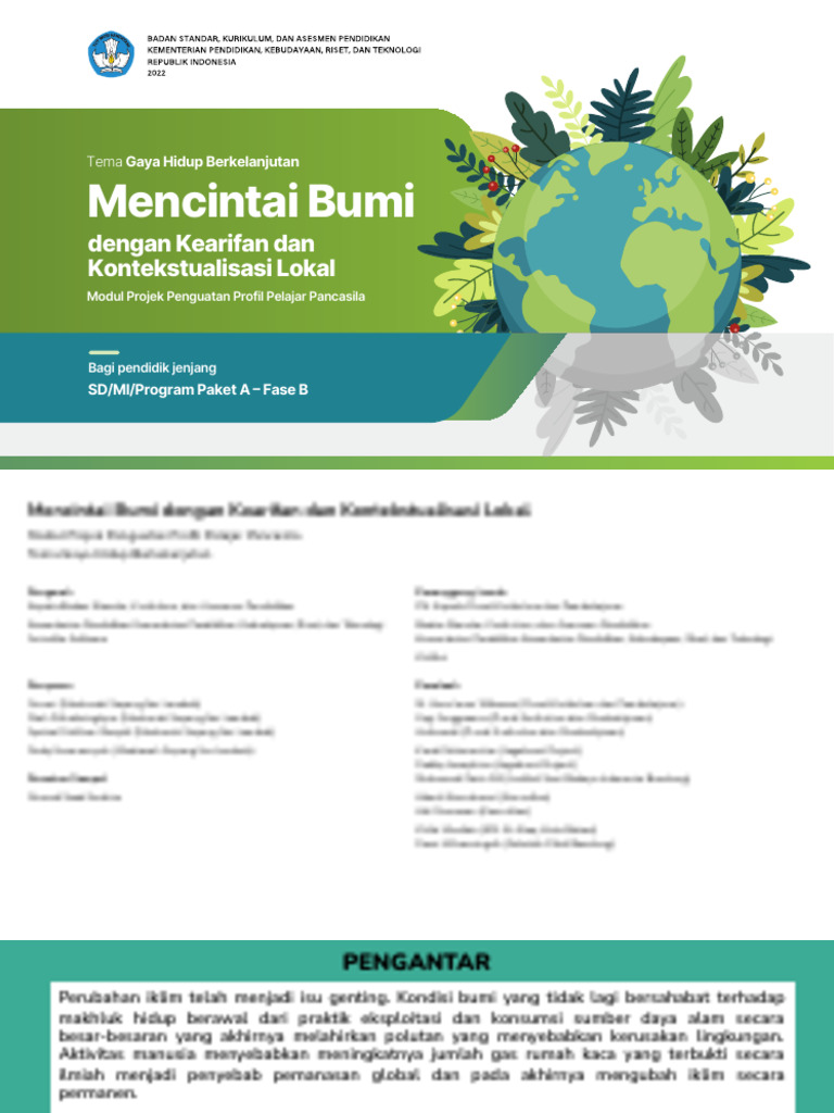 Modul Projek - Mencintai Bumi Dengan Kearifan Dan Kontekstualisasi ...