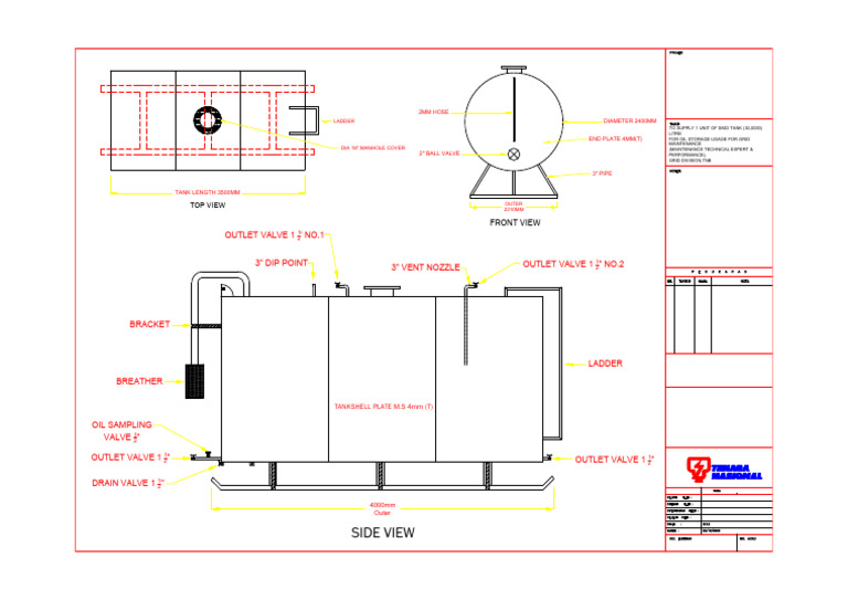 Skid Tank Design for Oil Storage | PDF | Valve | Gas Technologies