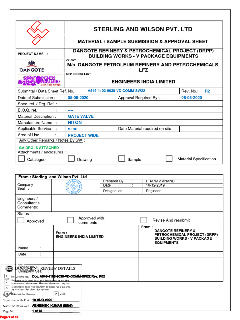 SW22-CODE R (No Comment) - A545-4103-9030-VD-COMM-SW22-R2-GATE VALVE ...