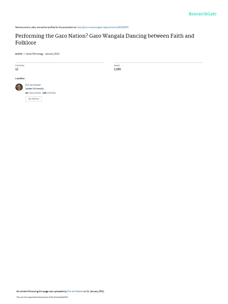 Garo Wangala Dance: Faith & Folklore | PDF | Social Science | Travel