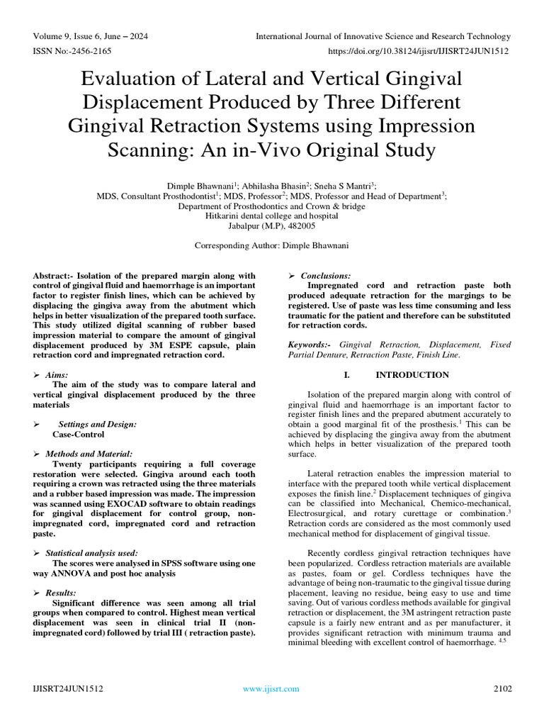 Evaluation of Lateral and Vertical Gingival Displacement Produced by ...