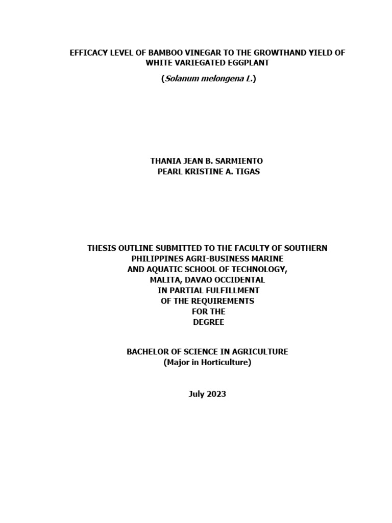 White-Variegated-Eggplant-Thesis-Final | PDF | Eggplant | Vegetables