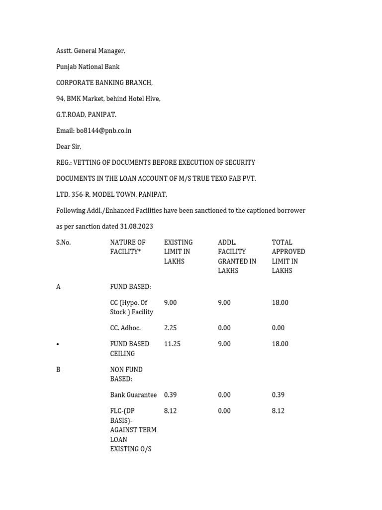 Vetting Documents Loan Account | PDF | Loans | Private Sector
