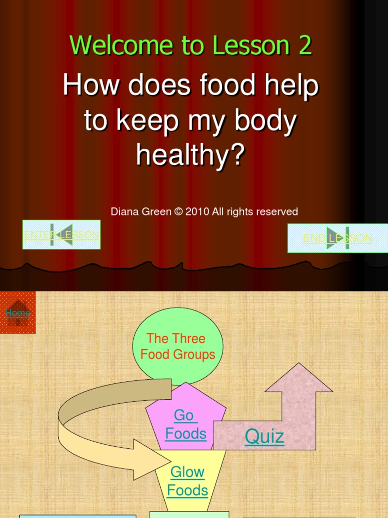 Welcome To Lesson 2: How Does Food Help To Keep My Body Healthy? | PDF ...