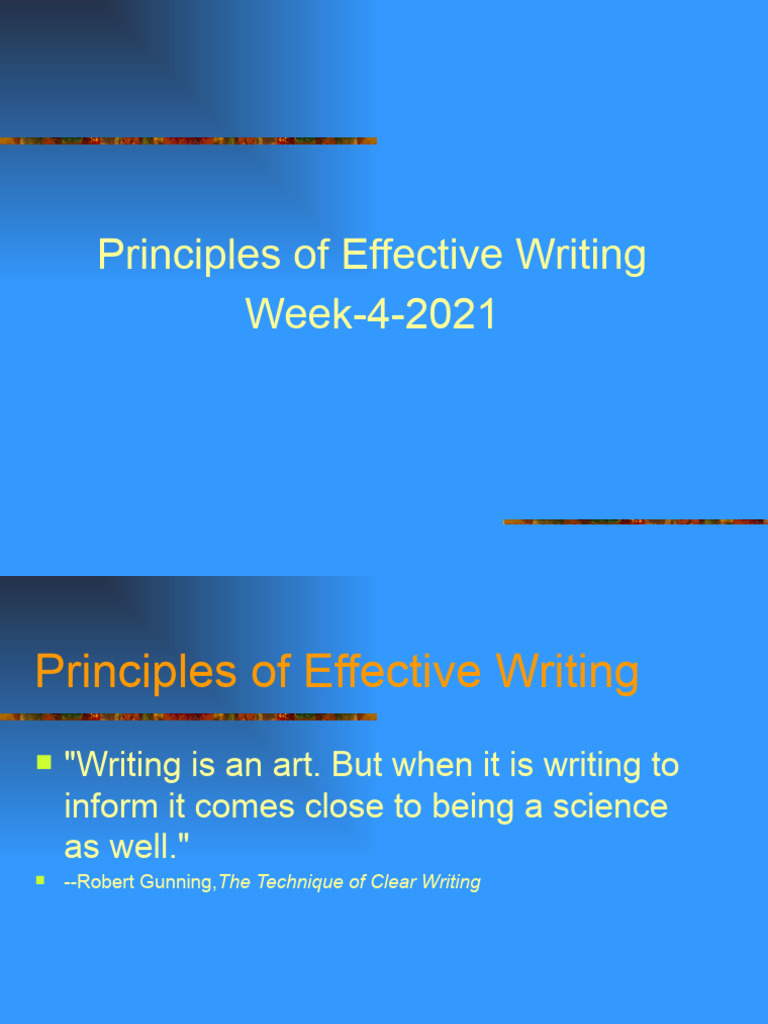 Effective Writing Principles Explained | PDF | Verb | Subject (Grammar)
