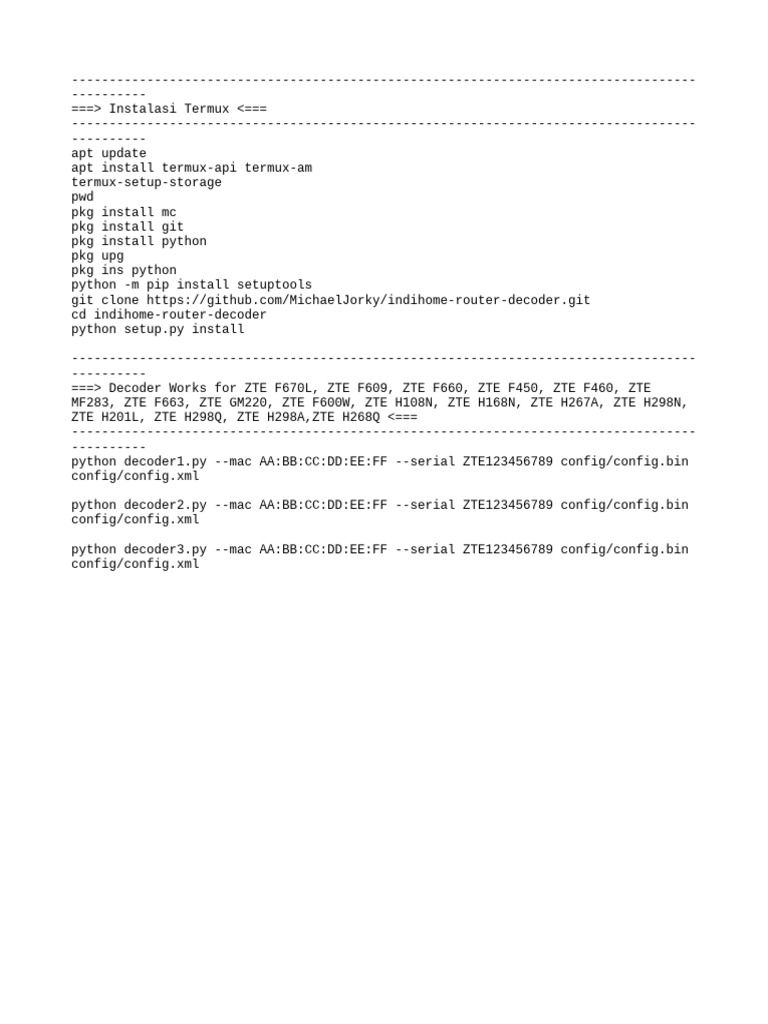 Perintah Instalasi Termux | PDF