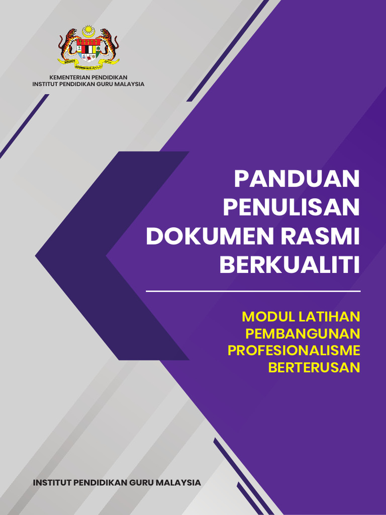 Panduan Penulisan Dokumen Rasmi Berkualiti IPGM | PDF
