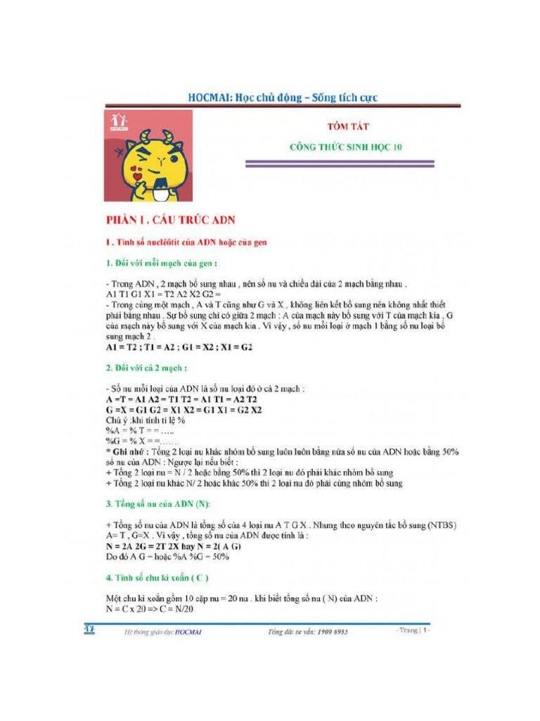 T NG H P KT Sinh 10 | PDF