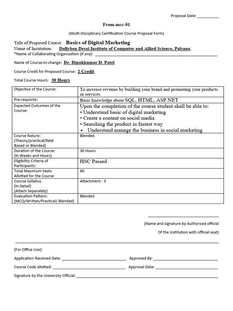 Form MCC 01 DigitalMarketing | PDF | Digital Marketing