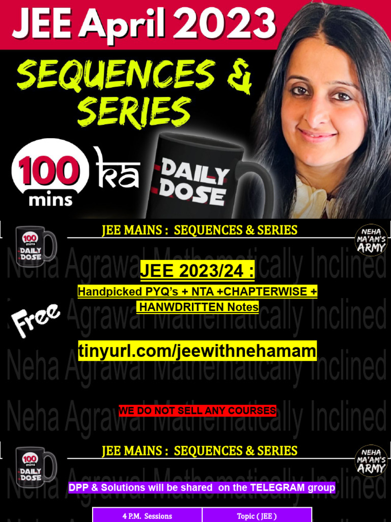 Jee 2023 Sequence & Series | PDF | Arithmetic | Elementary Mathematics