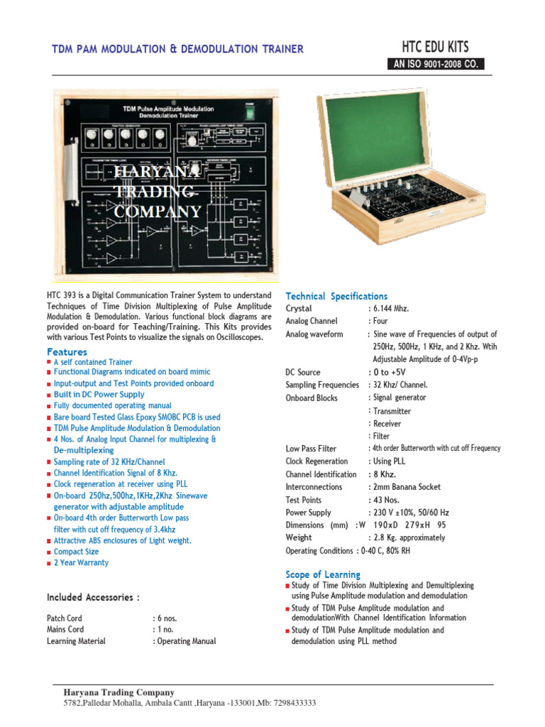TDM Pulse Amp Mod and Demod | PDF | Modulation | Amplitude