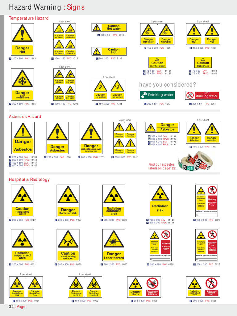 Hazard Warning Signs and Labels Guide | PDF | Radiation | Radiation ...
