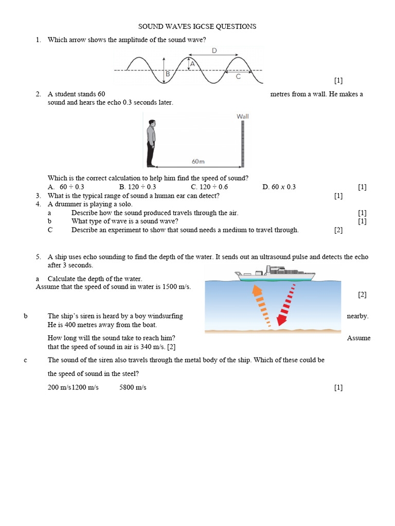 Sound Waves IGCSE Questions | PDF