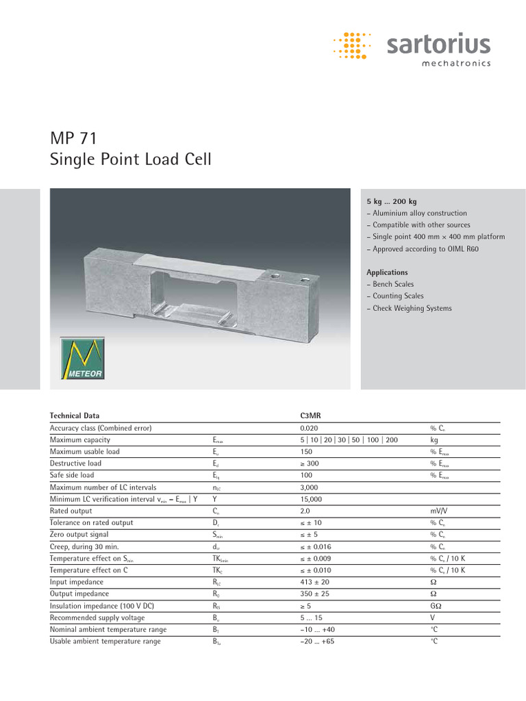 Sartorius MP 71 | PDF | Electricity | Electrical Engineering