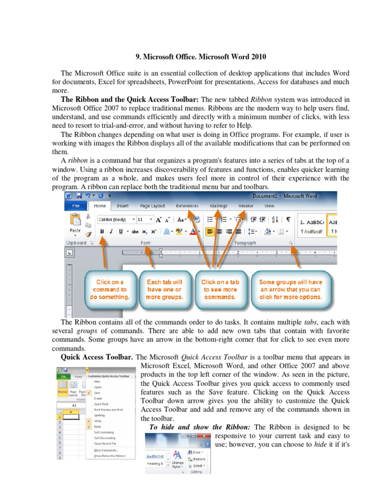 Microsoft Office. Microsoft Word 2010 | PDF | Microsoft Word | Hyperlink