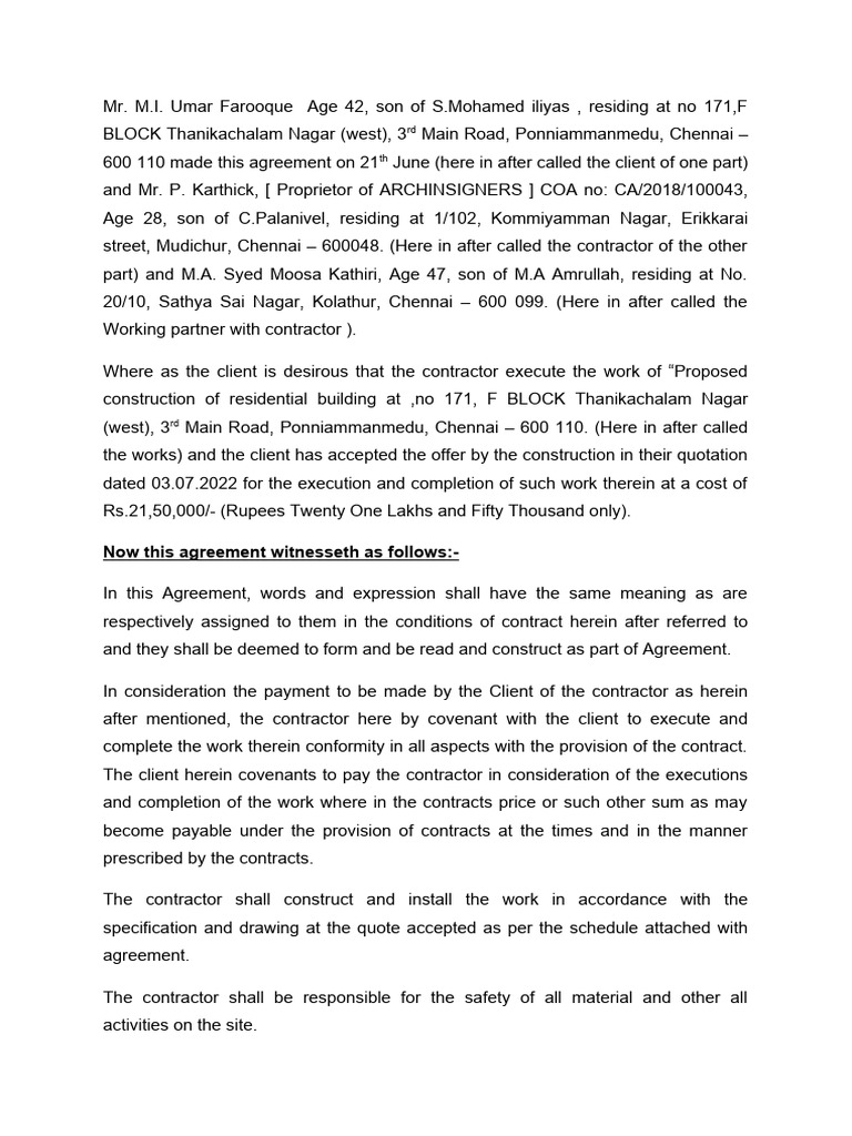 Agreement | PDF | Bathroom | Countertop