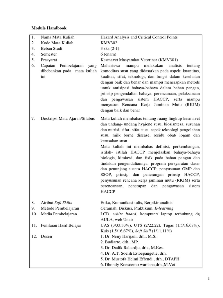 Hazard Analysis and Critical Control Point | PDF