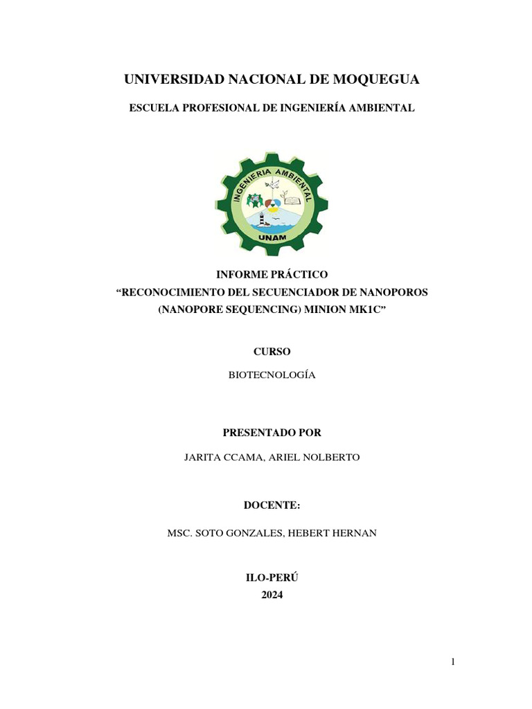 Secuenciador MinION Mk1C y V14 | PDF | Secuencia ADN | Adn