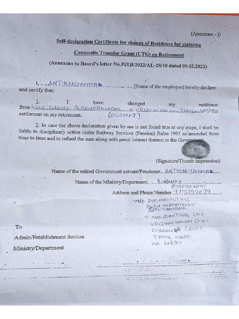 Antiamma Declaration Form | PDF