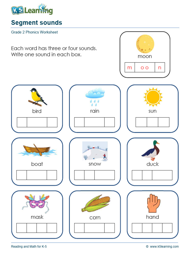 Grade 2 Segment Sounds WQZ | PDF