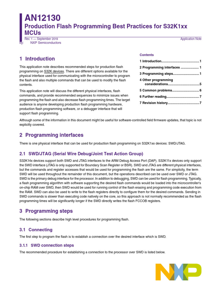 Production Flash Programming Best Practices For S32K1xx MCUs | PDF | Flash Memory | Microcontroller