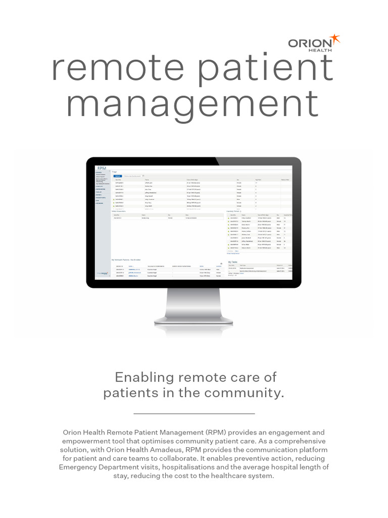 RPM Remote Patient Management A4 - Web | PDF | Patient | Health Care