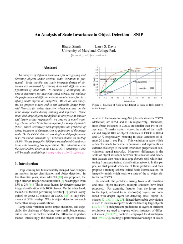 An Analysis Of Scale Invariance In Object Detection Pdf Image