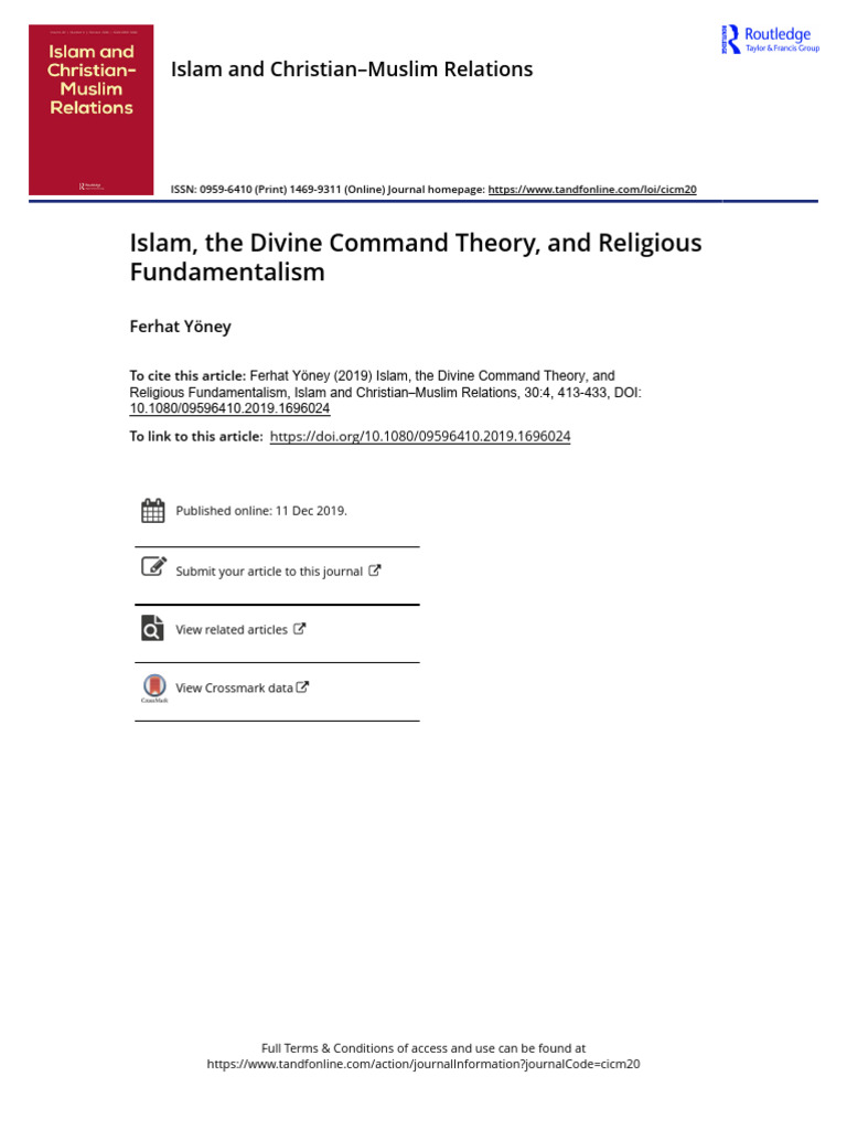 Islam The Divine Command Theory and Reli | PDF