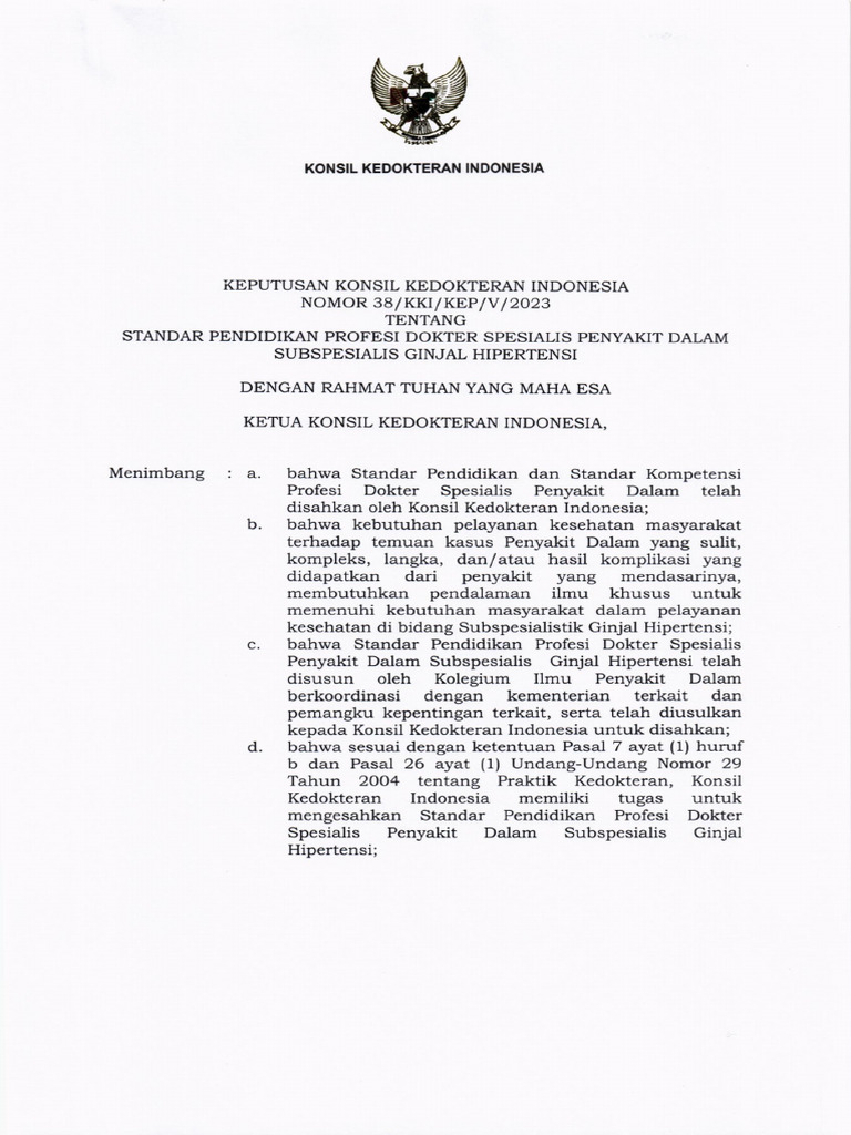 KEPKKI-38-KKI-KEP-V-2023 Kompetensi SPPD-KGH | PDF | Pengembangan Diri | Sains & Matematika