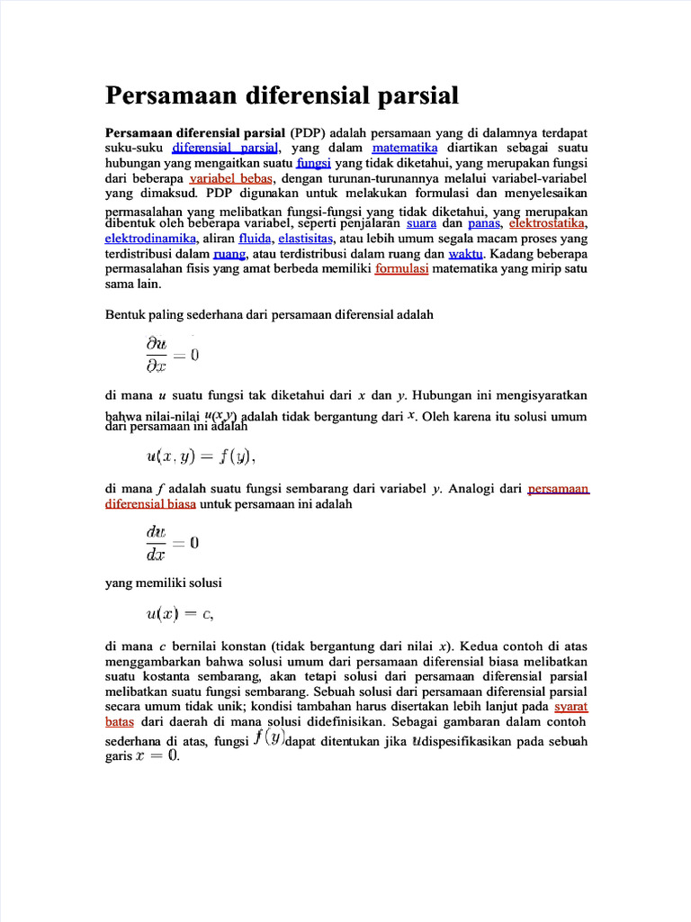 PDF Persamaan Diferensial Parsial Compress | PDF