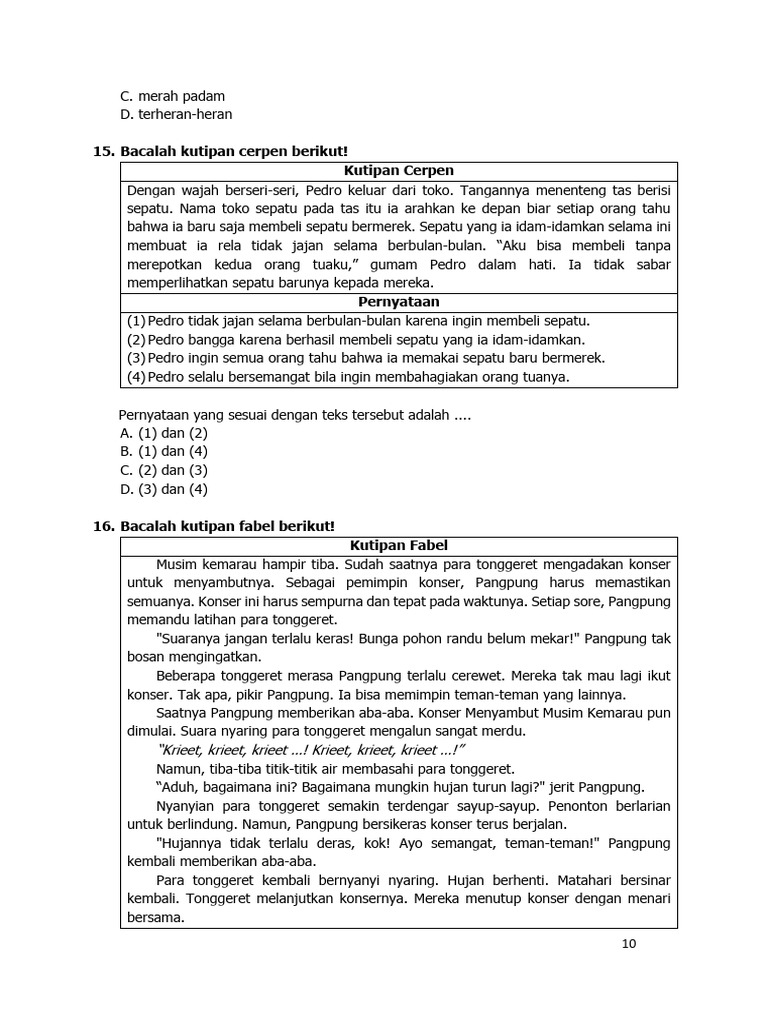 08 Soal Aspd 2024 BHS Indo Paket B-10 | PDF