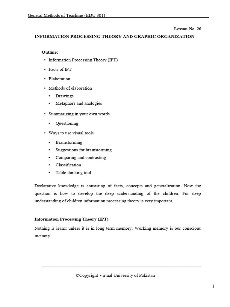 GMT Lesson 20 | PDF | Memory | Working Memory