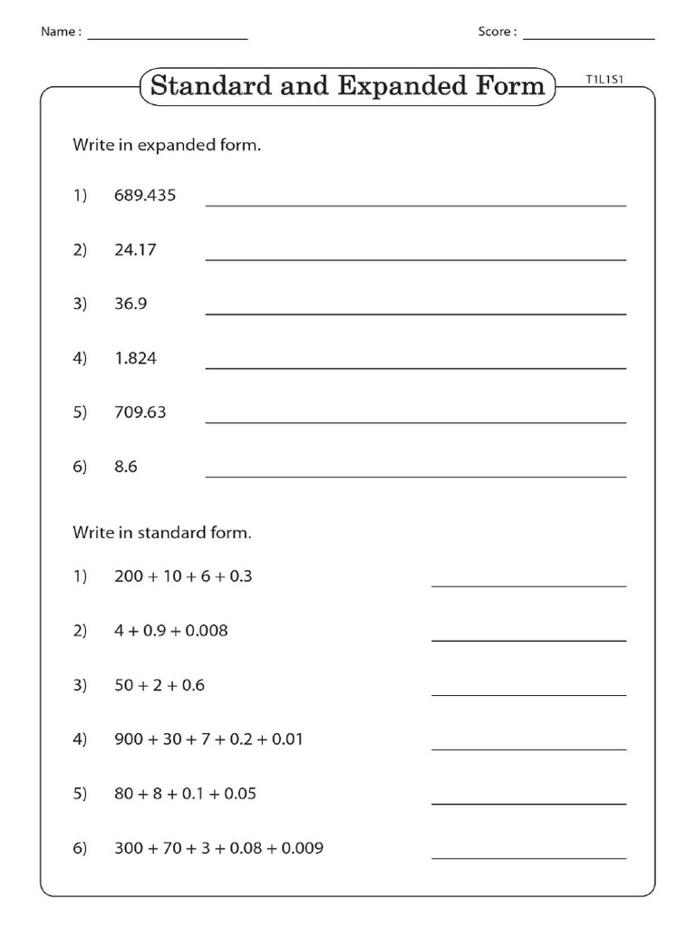 Sheet 2-Expanded Form | PDF