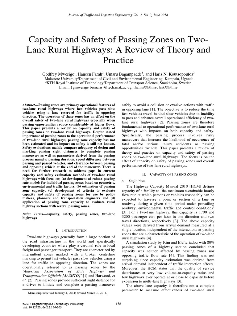 12 Capacity and Safety of Passing Zones On TwoLane | PDF | Traffic ...