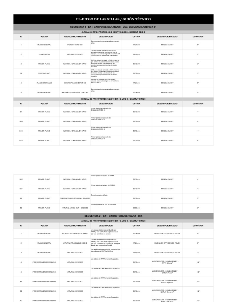 Guion Tecnico - Hoja 1 | PDF